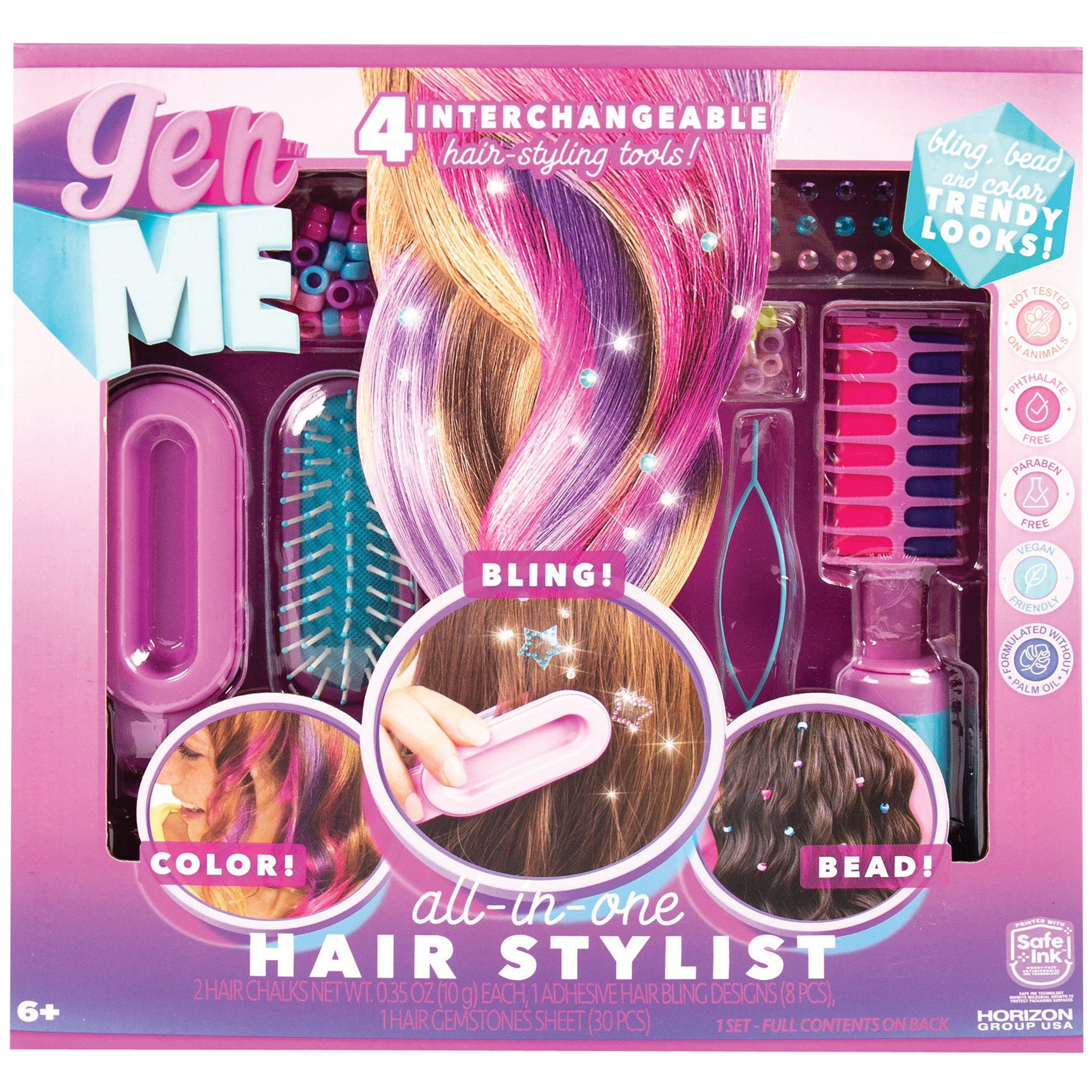 GenMe™ 4-in-1 Hair Designer – Learning Express Toys & Gifts / Neon Elephant